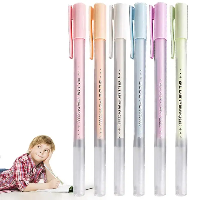 Glue Dispensing Pen Colorful Glue Pens For Card Making 6 Pcs Liquid ...