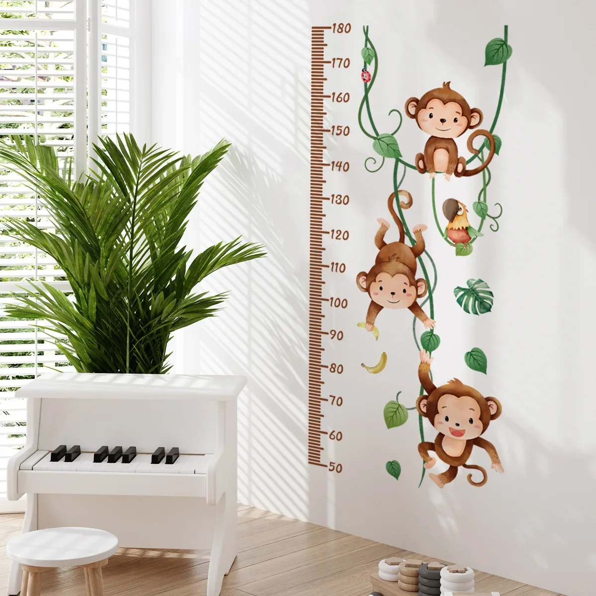 Monkey-Growth-Chart-Wall-Stickers-for-Kids-Cartoon-Height-Measurement ...