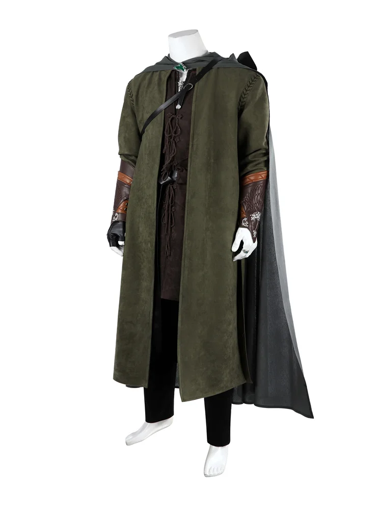 Movie Aragorn Cosplay Costume Men's Top Pants Cloak Accessories Outfit ...
