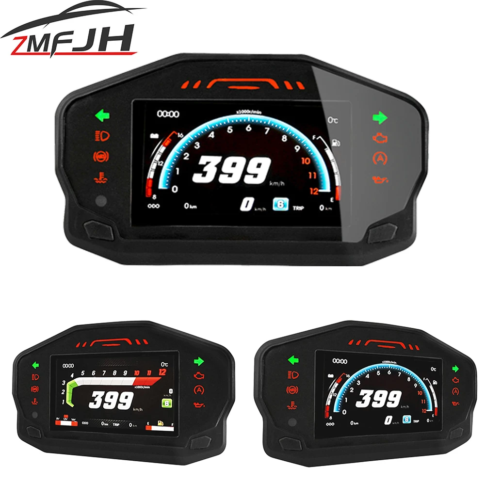 New-Motorcycle-Speedometer-with-Tachometer-Fuel-Level-Trip-Odometer ...