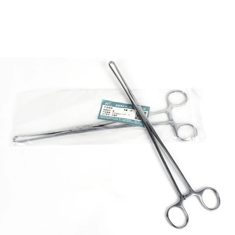 Stainless steel cervical teeth straight elbow 25cm gynaecological ...