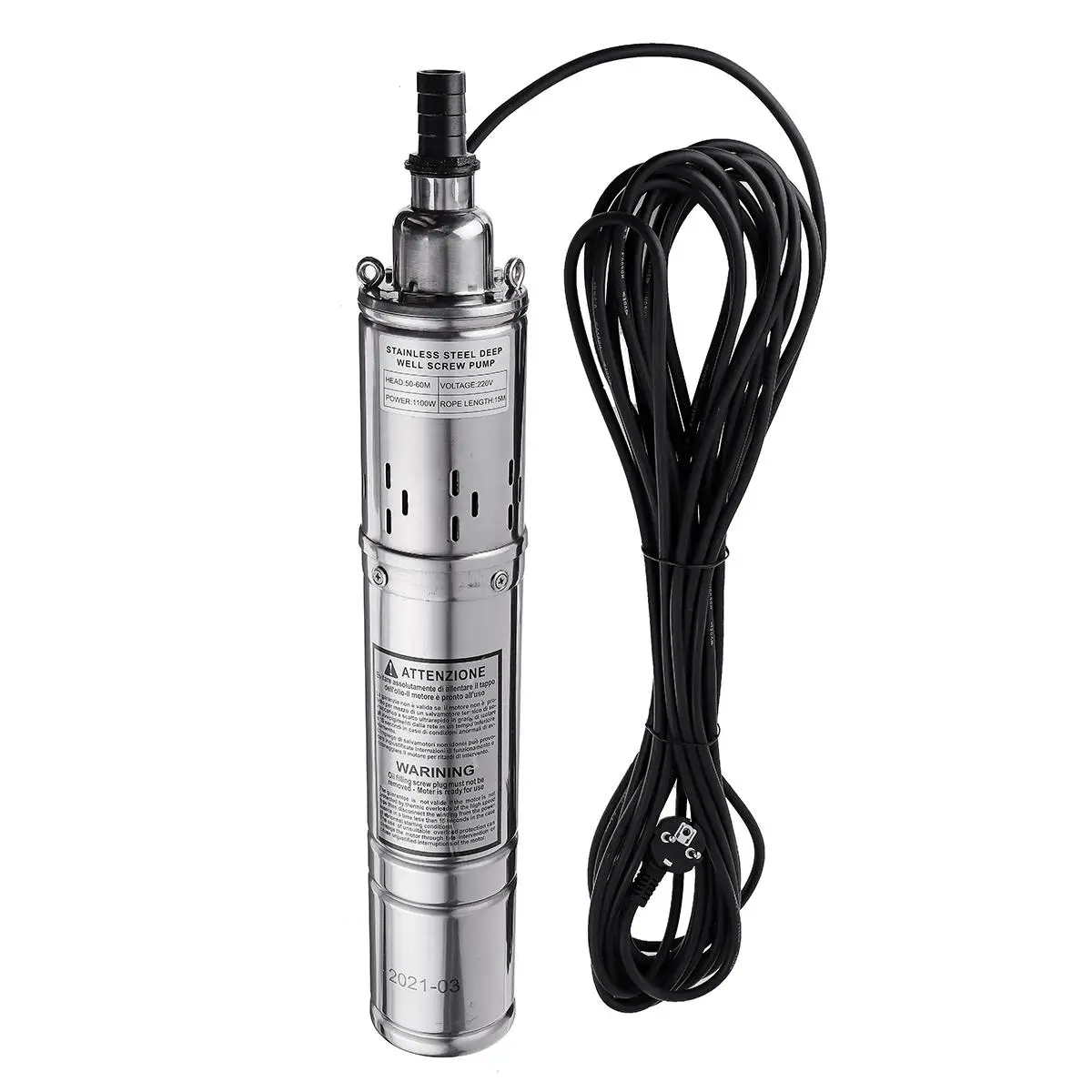 1100W 220V High Lift 60m Submersible Deep Well Pump for Garden Home ...