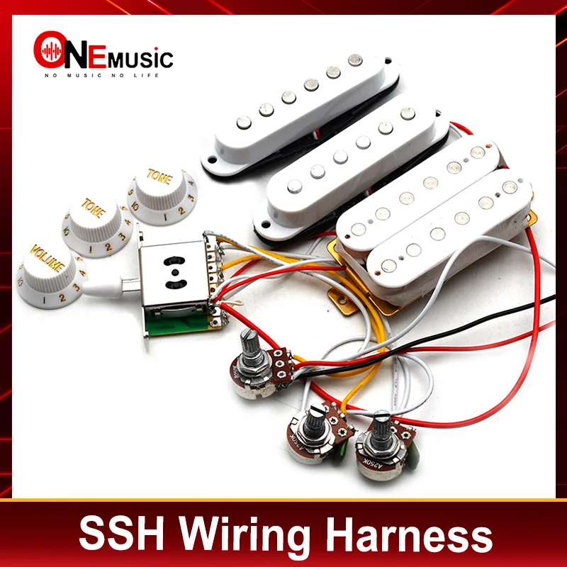 Electric-Guitar-Pickup-Wiring-Harness-Prewired-5-way-Switch-2T1V ...