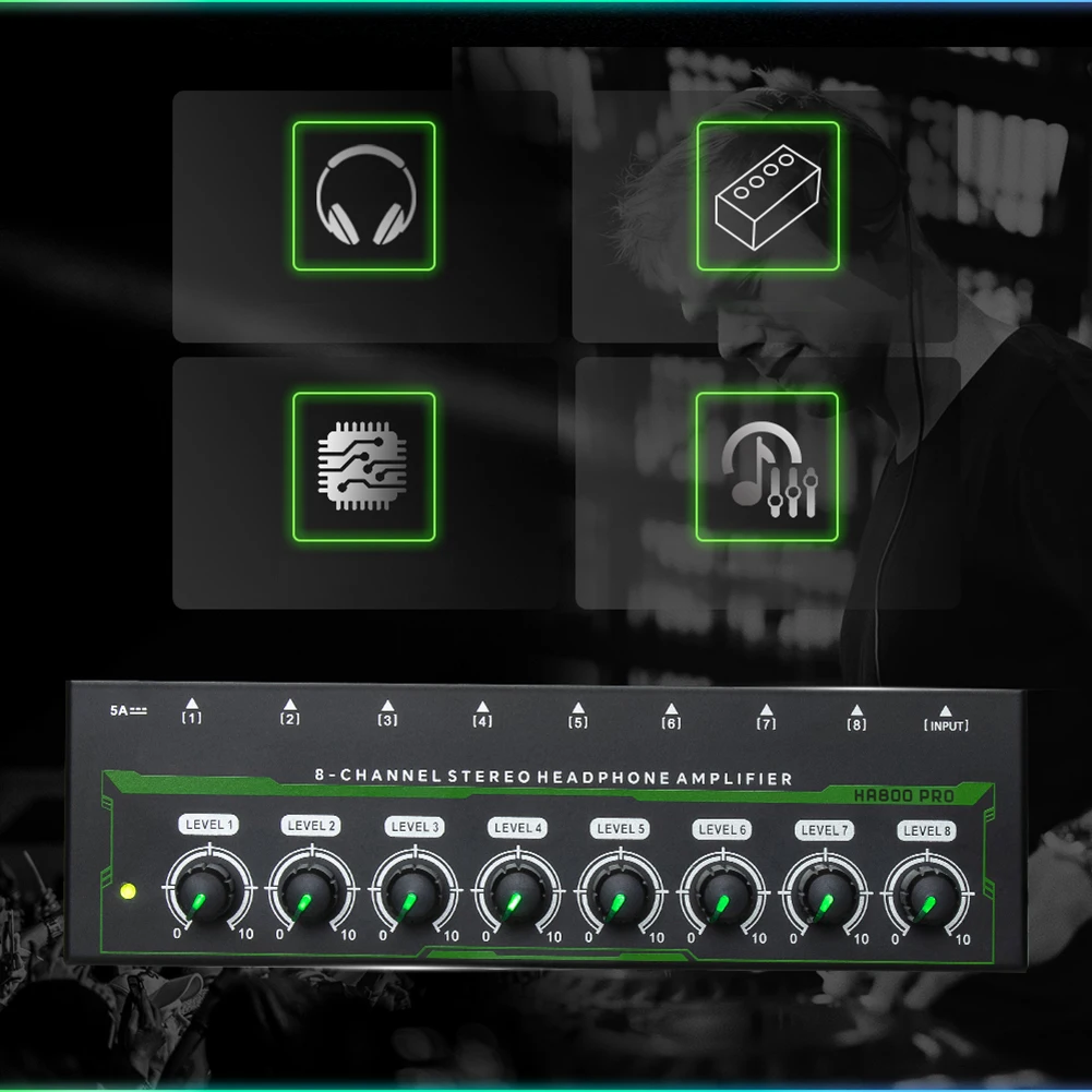 8-Channel-Audio-Amp-with-Power-Adapter-Ultra-compact-Mini-Audio-Stereo ...