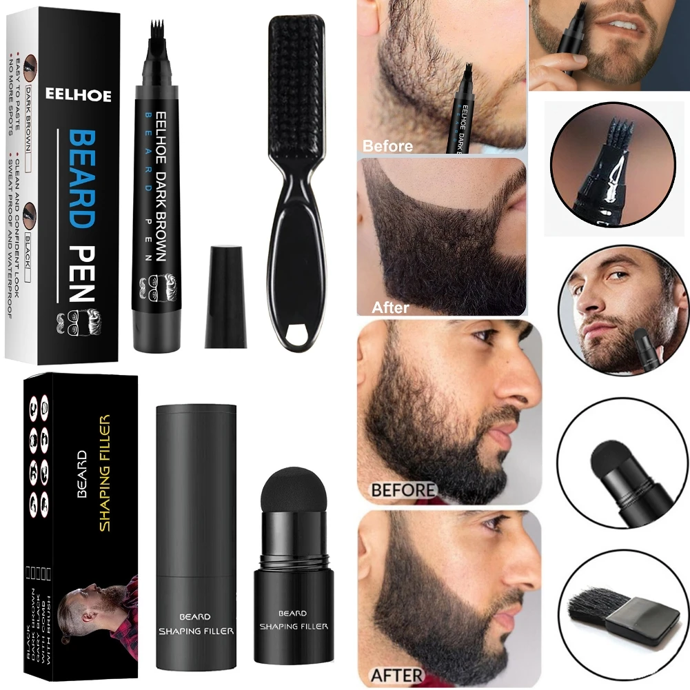 Beard Brush Filler Pencil Enhancer Lasting Thicker Moustache Shaping ...