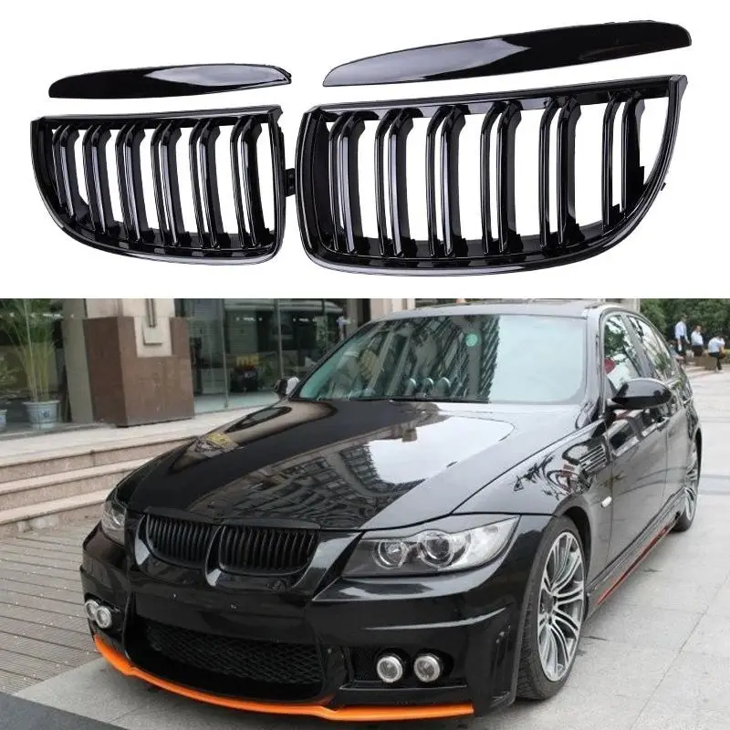 Gloss-Black-Car-Front-Bumper-Grilles-For-BMW-E90-E91-3-Series-323I-328I ...