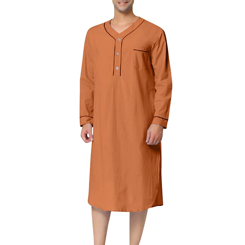 S-3XL-New-Men-s-Sleep-Tops-Cotton-Long-Sleeve-V-neck-Loose-Pajamas ...