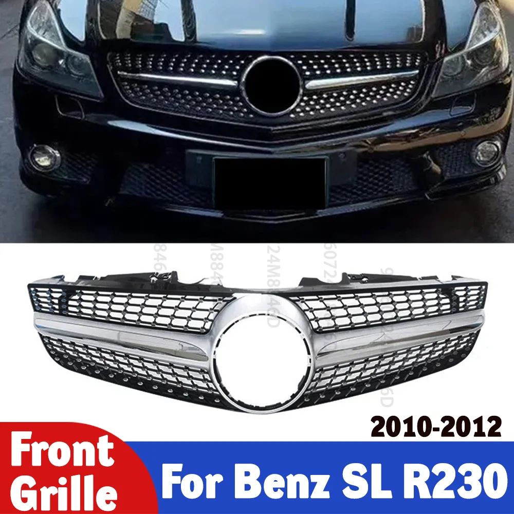 For Mercedes Benz R230 SL65 AMG Style Front Bumper Grille ABS 1-Fin ...