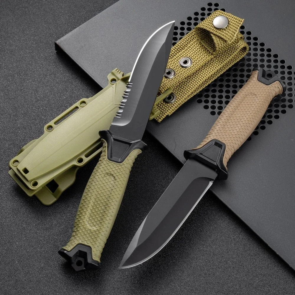 Tactical-Sawtooth-Straight-Knife-EDC-port-til-Camping-Survival-Knife ...