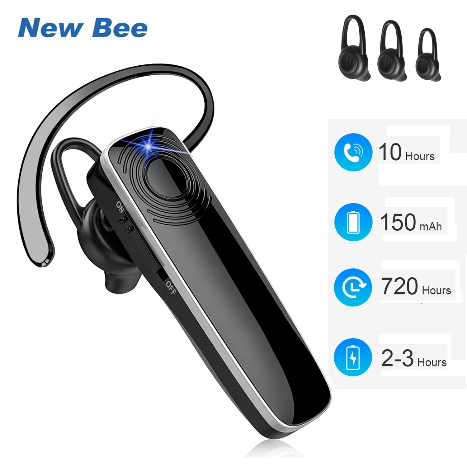 New-Bee-NB12-Bluetooth-Wireless-Headset-Earbuds-Business-Earphones-V5-3 ...