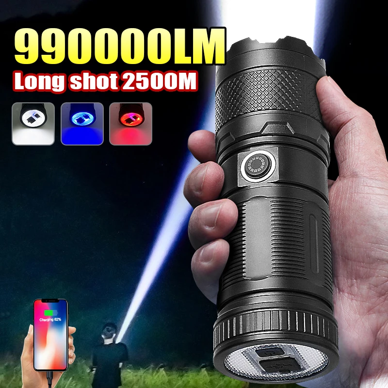 2024-Ultra-Bright-Tactical-Flashlight-Rechargeable-USB-High-Power-LED ...