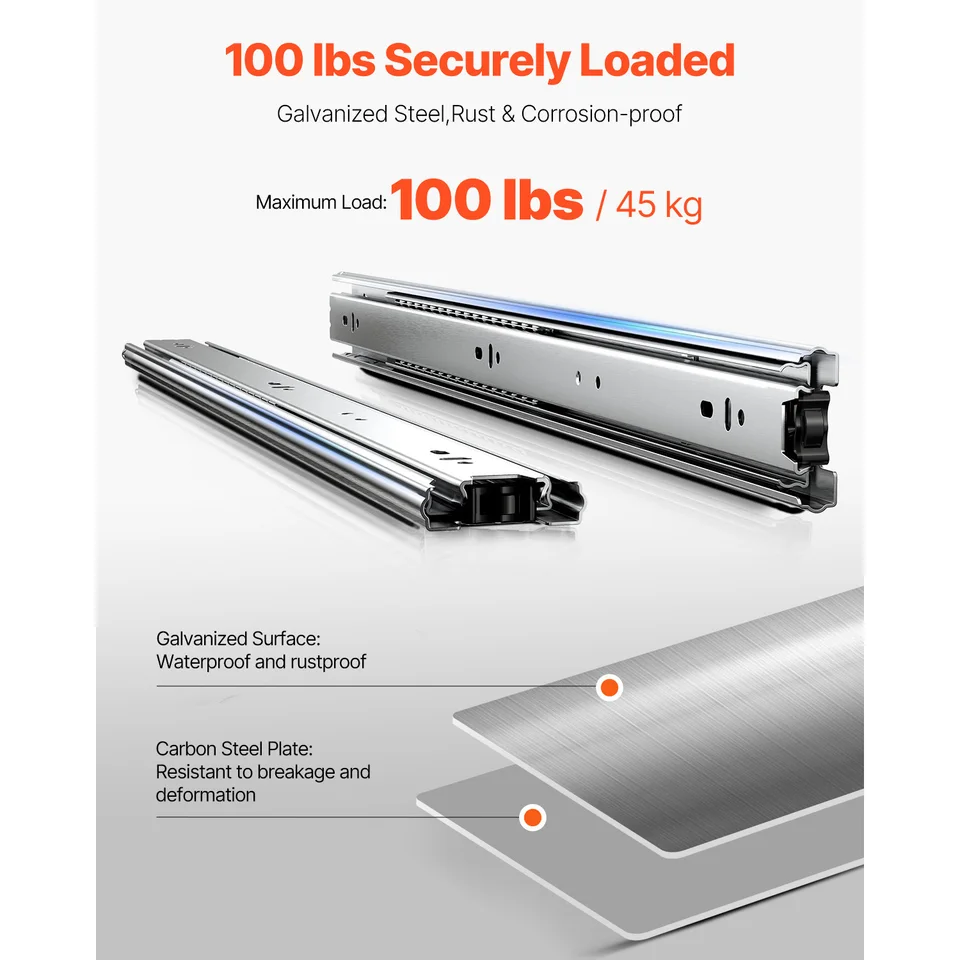 Heavy Duty Drawer Slides VEVOR Soft Close Drawer Slides - 10 Pairs 16 ...