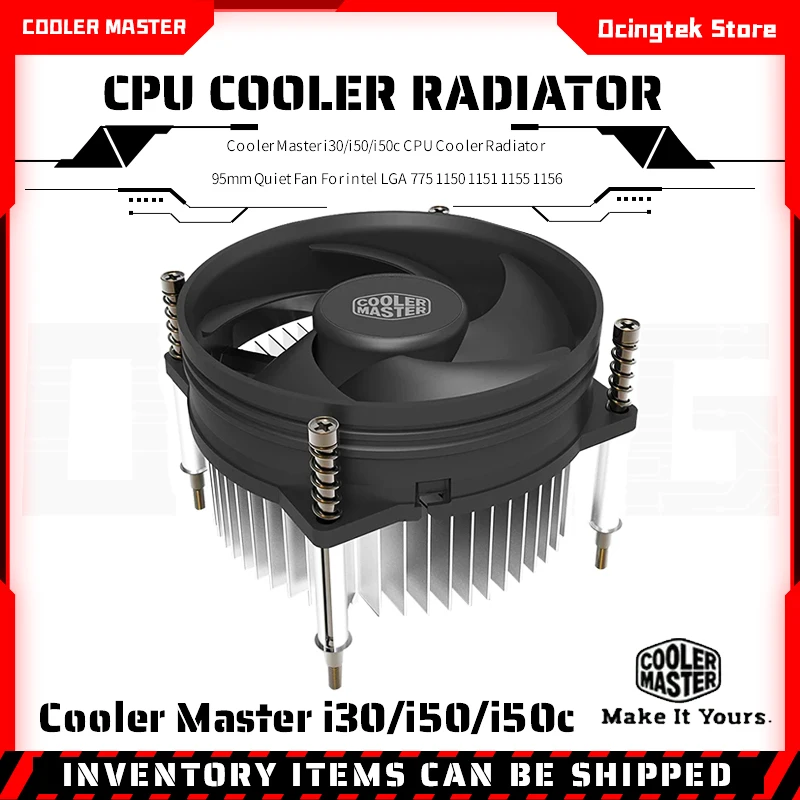 Cooler Master V200 3-Pin 2-Heatpipes CPU Cooler With Quiet, 58% OFF