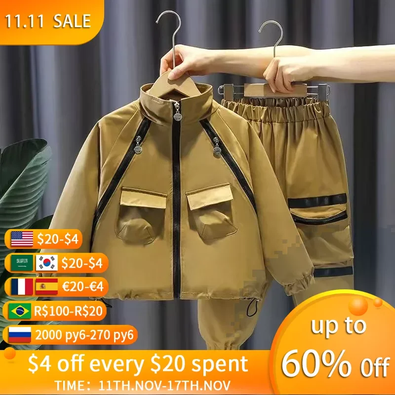 Autumn-Boys-Letter-Clothes-Children-Girl-Zip-Cardigan-Jackets-and-Pants ...