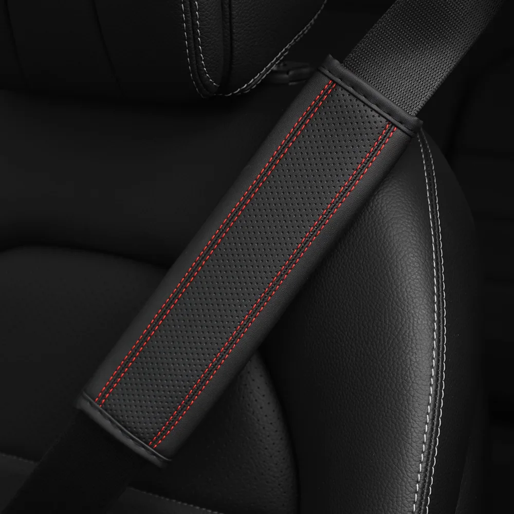 Car Accessories Seat Belt PU Leather Safety Belt Shoulder Cover ...