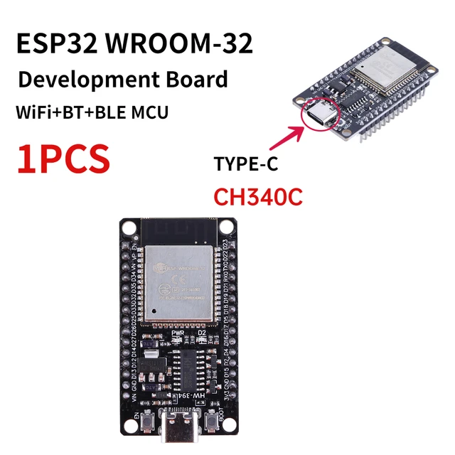 ESP32 WROOM-32 Development Board TYPE-C CH340C/ USB CP2102 WiFi+Bluetooth Ultra-Low Power ...