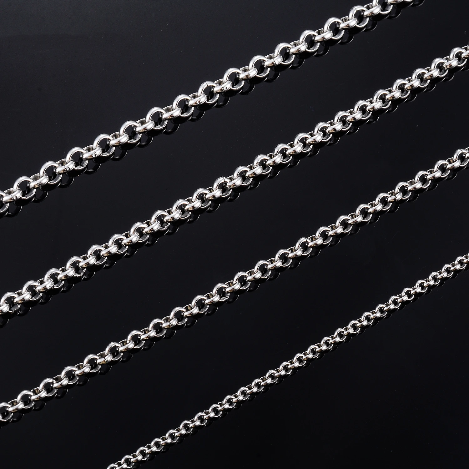 Wolesale-Round-Rolo-O-Chain-Stainless-Steel-Chain-Punk-Hip-Hop-Rock-Men ...