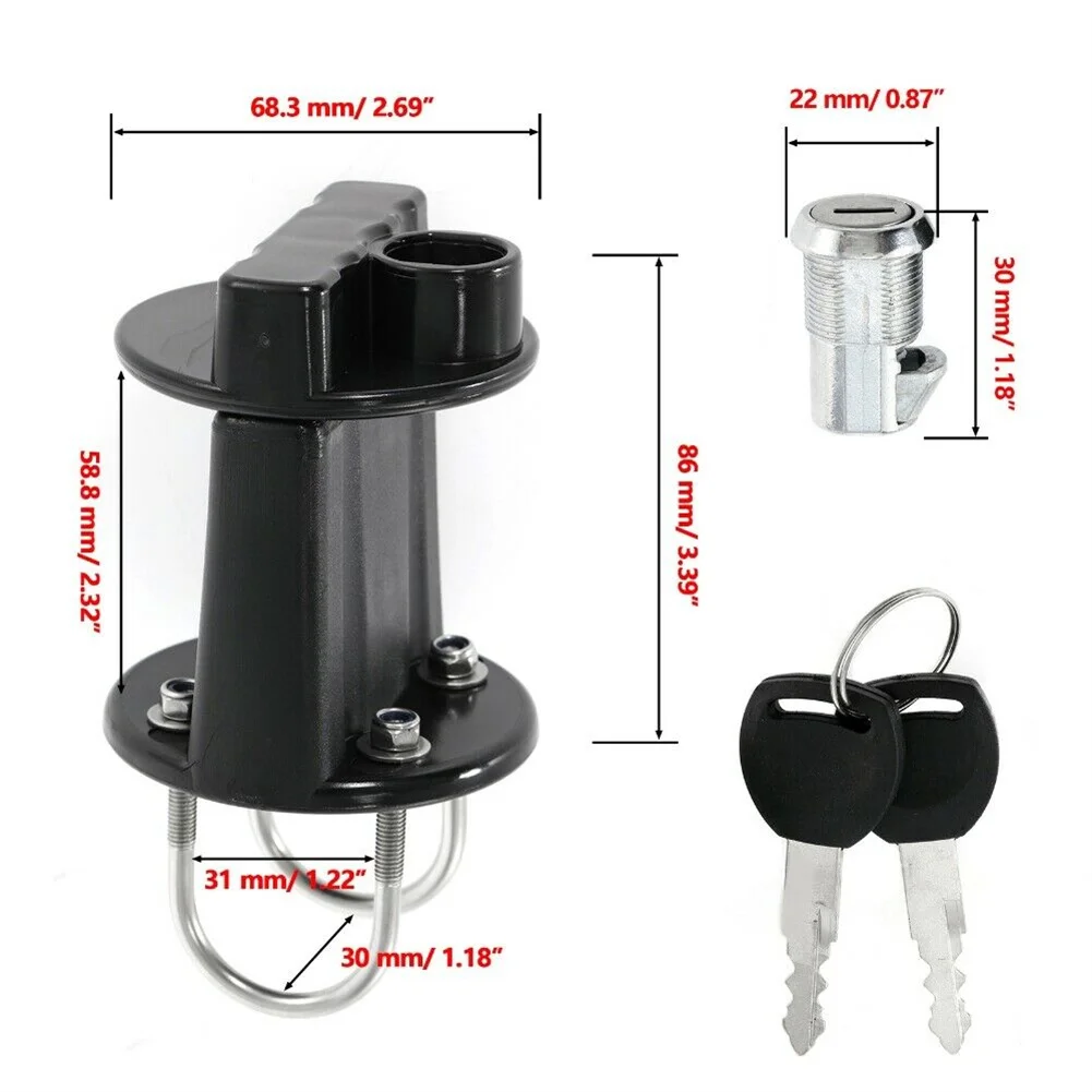 For 3L 5L Fuel Tank Mount Petrol Can Jerry Cans Key Bracket Holder Lock ...