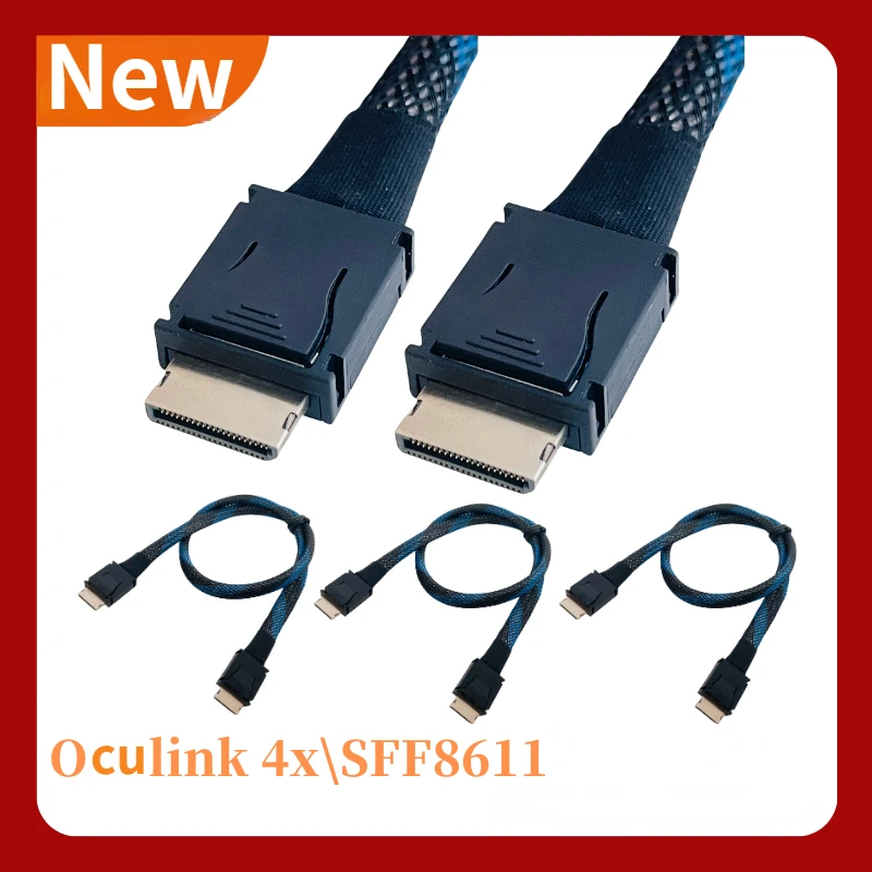 PCIE-4-0-X4-GEN4-High-Speed-24Gbps-SAS4-Oculink-Cable-SFF-8611-Braided ...