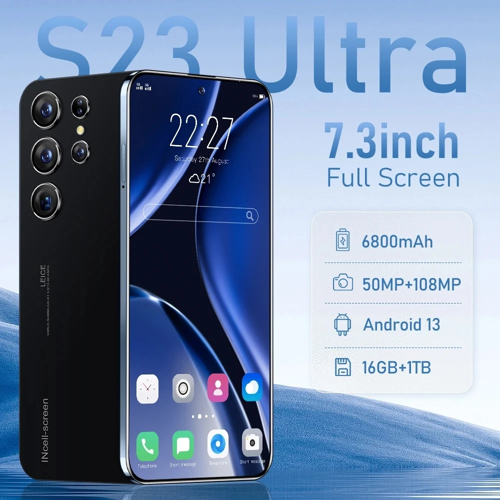 Teléfono Inteligente S23 Ultra 6,8, SmartPhone Original con pantalla HD, 16G + 1T, 5G, Dual Sim ...