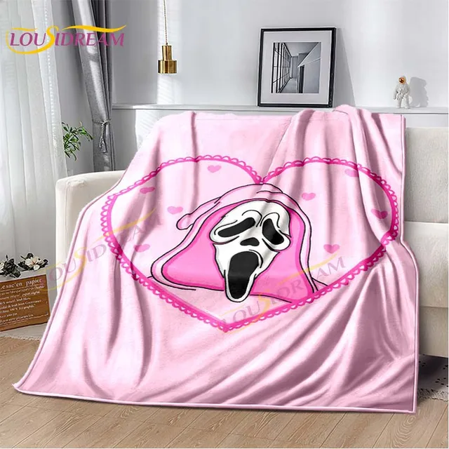 Ghostface Horror Blanket Scream Scary Movie Flannel Blankets for Bed ...