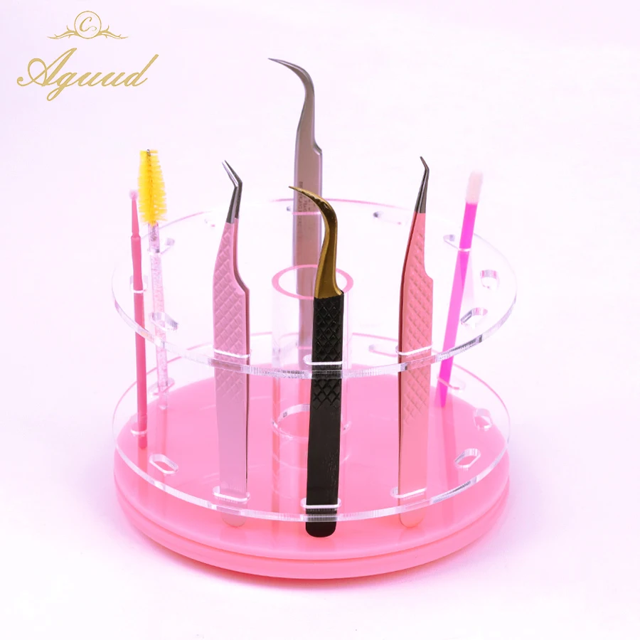 Eyelash Tweezers Stand Sheelf Holder Lash Tweezers Storage Box Round ...
