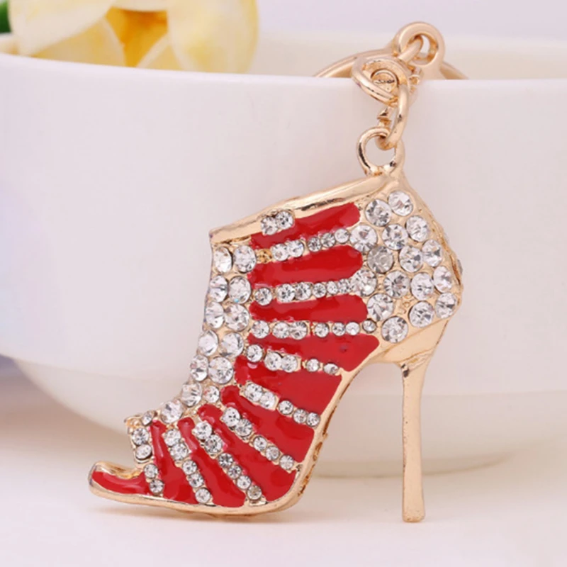 Fashion-High-Heel-Shoes-Pendant-Keychain-Rhinestone-Keyring-Key-Holder ...