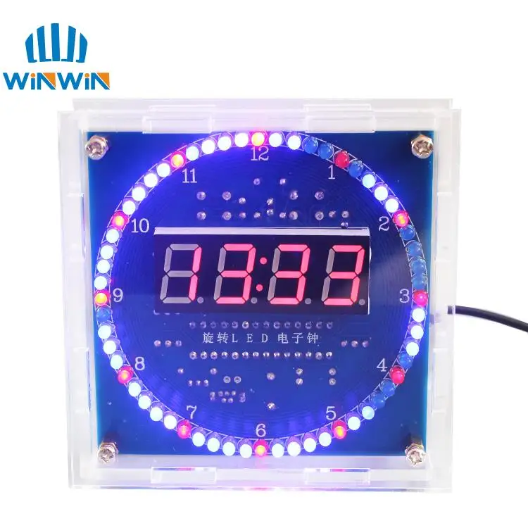 DIY Rotating Digital LED Display Module Alarm Electronic Digital Clock ...