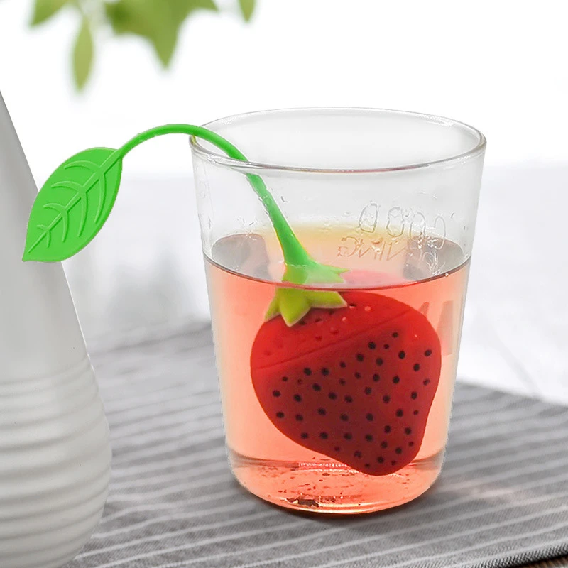 Strawberry Silicone Tea Bag Candy Filter Bag Silicone Tea Infuser Tea ...