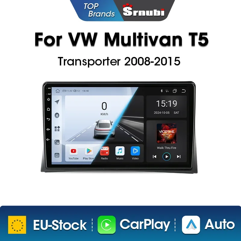 Srnubi 2 Din Android 12 Car Radio for Volkswagen Multivan T5 2003-2015 ...