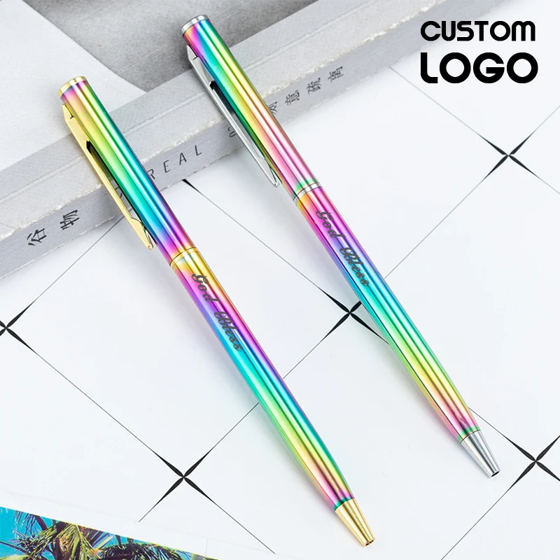 Dazzling-Color-Gradient-Metal-Signature-Pen-Custom-Logo-Smooth ...