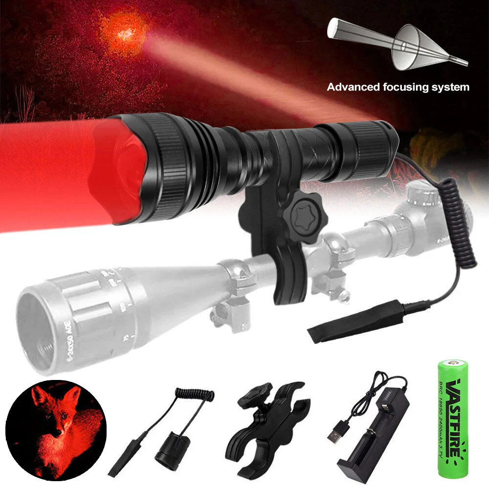 500-Yards-Zoomable-Flashlight-Red-Green-White-Hunting-Torch-1-Mode-High ...