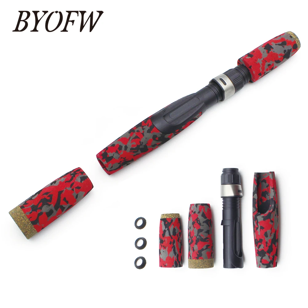 BYOFW-1-Set-Spinning-Red-Camouflage-Fishing-Rod-Handle-Split-EVA-Grip ...