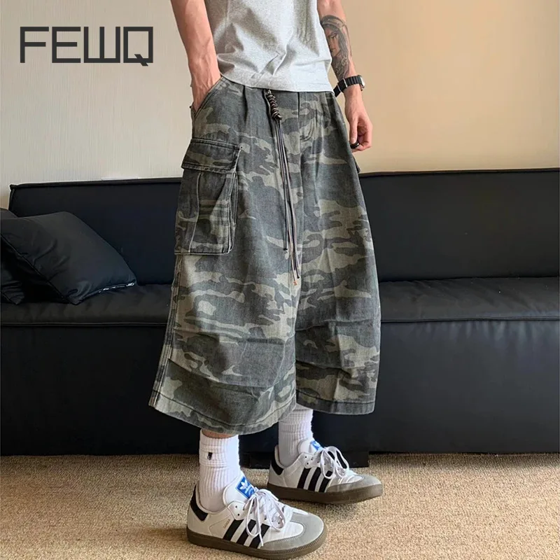 FEWQ-Men-s-Denim-Shorts-American-Camouflage-Workwear-Thin-Trendy-Loose ...