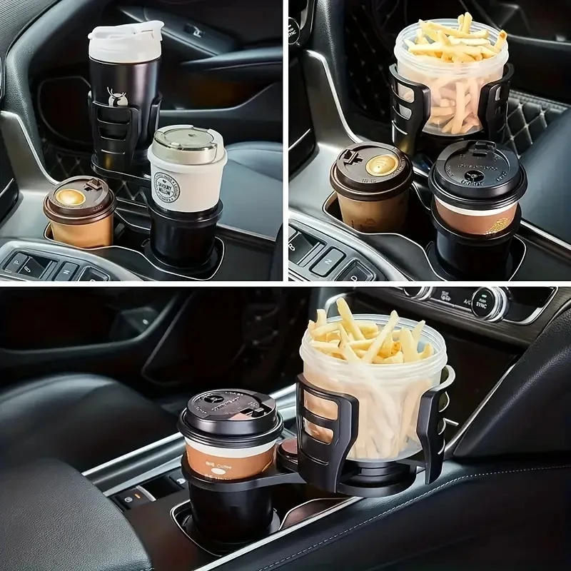 Multi-functional car cup holder, double-layer storage, rotating car ...