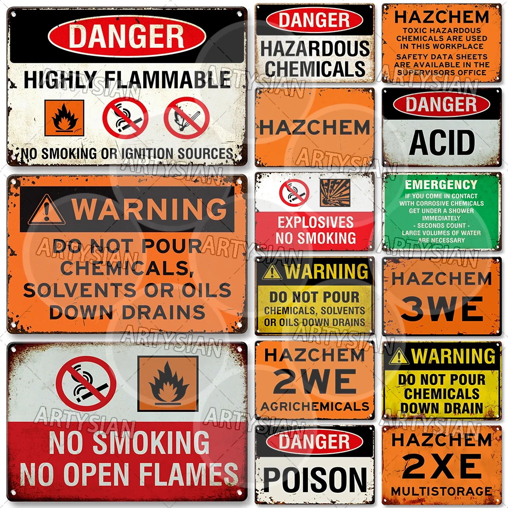 Hazchem Metal Sign Toxic Hazardous Chemical SDS 2WE 3WE 2XE ACID ...