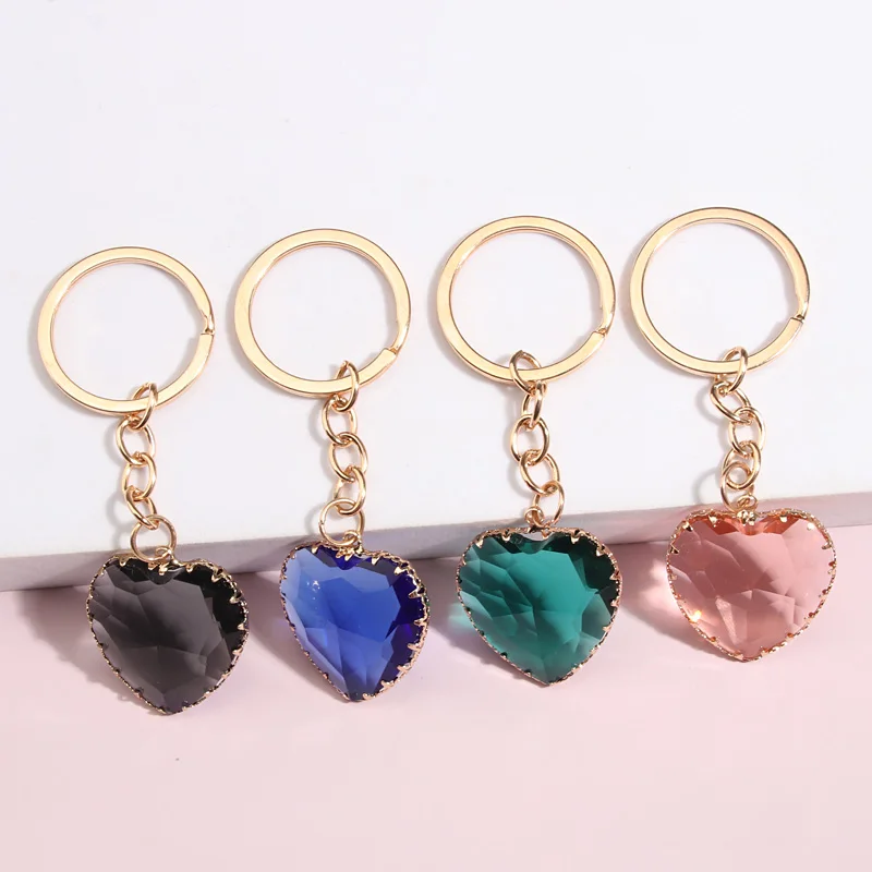 New-Keychain-Colorful-Glass-Heart-Key-Ring-Love-Key-Chains-Valentine-s ...