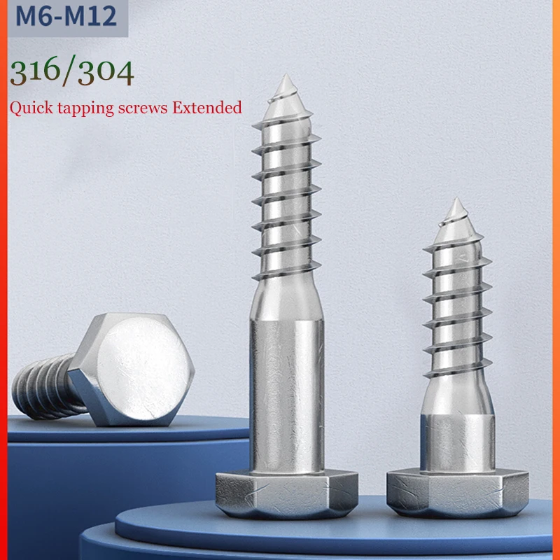 1-Pcs-316-304-Stainless-Steel-External-Hexagonal-Self-Tapping-Screw-M6 ...