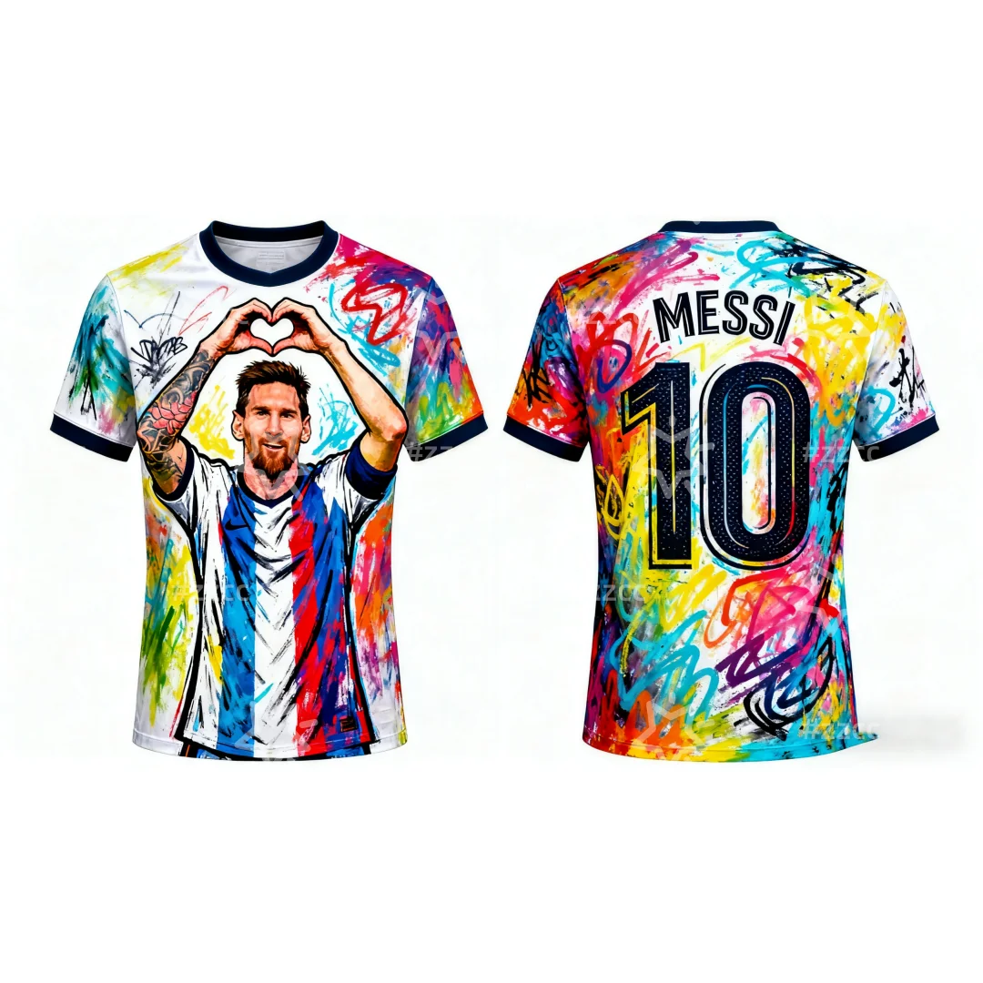 Messi's match and training jersey Football jersey No. 10 3d Printing ...