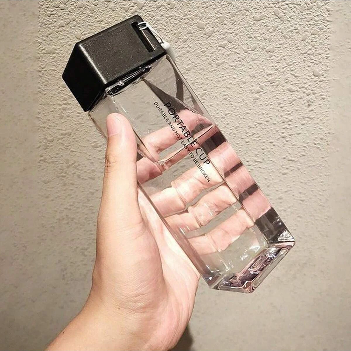 1pc-Square-Simple-Transparent-Water-Cup-Portable-Fall-Resistant-Hand ...