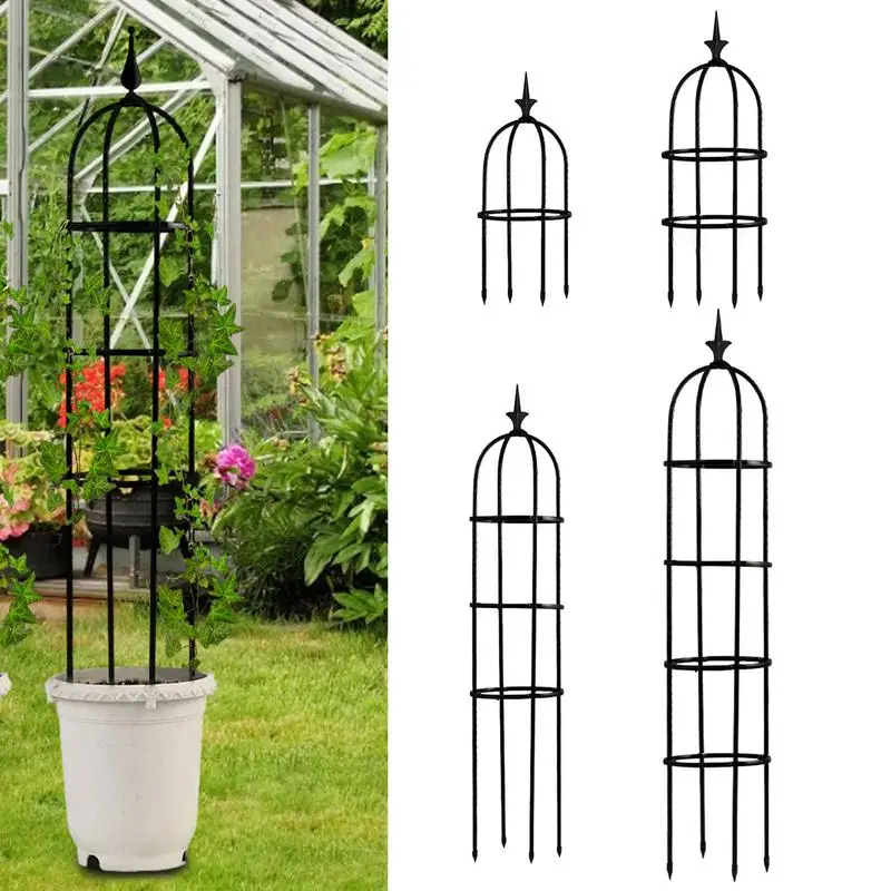 Plant-Support-Tower-Obelisk-Trellis-Tall-Garden-Arch-Vertical-Trellis ...