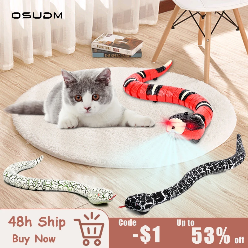 OSUDM-Automatic-Sensing-Snake-Cat-Toys-Smart-Interactive-Tease-Cats-Toy ...