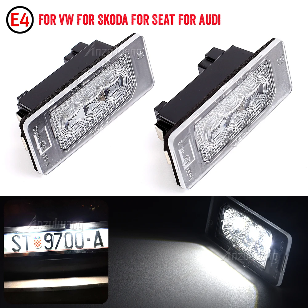 2PCS LED License Number Plate Light Lamp For VW Golf Mk6 Mk7 Plus ...
