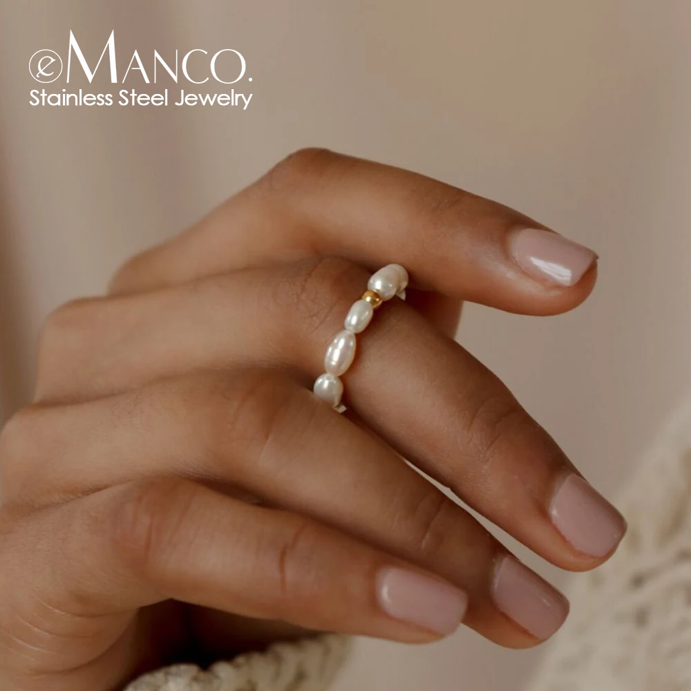eManco-Korean-Imitation-Pearl-Minimalist-Pearl-Finger-Ring-White-Round ...