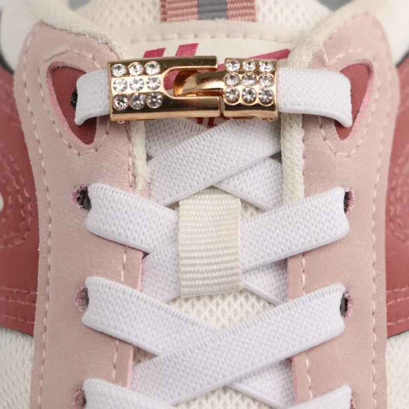 Elastic Laces Sneakers Diamond Cross Locks Shoelaces Without ties Kids ...