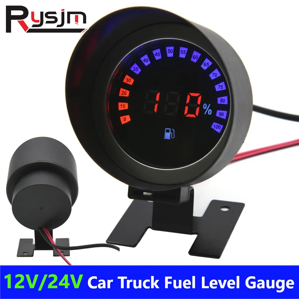 1 Piece Digital Car Fuel Gauge LCD Display Fuel Level Gauge Meter Oil ...
