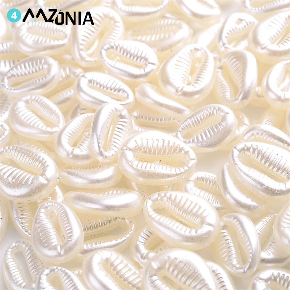 50pcs-Shell-Beads-Imitation-Pearls-Acrylic-Beads-For-Jewelry-Making ...