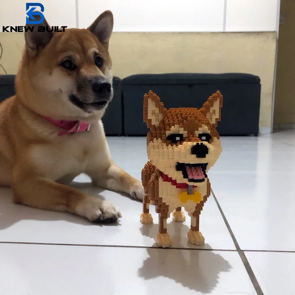 KNEW BUILT Shiba Inu Dog Model Mini Building Block Toy Set for Kid ...