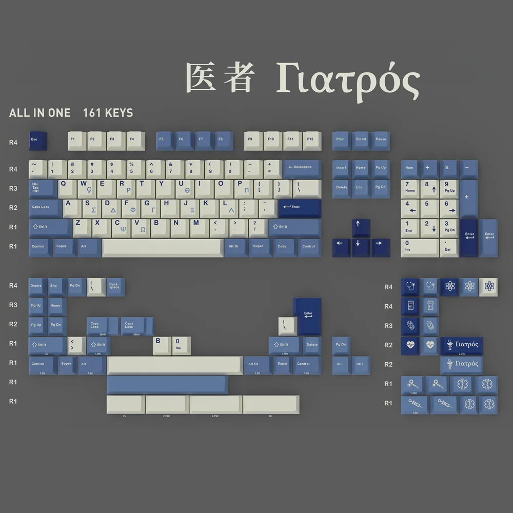 161-Keys-Doctor-Keycap-Original-Design-Cherry-Profile-5-Side-DYE ...