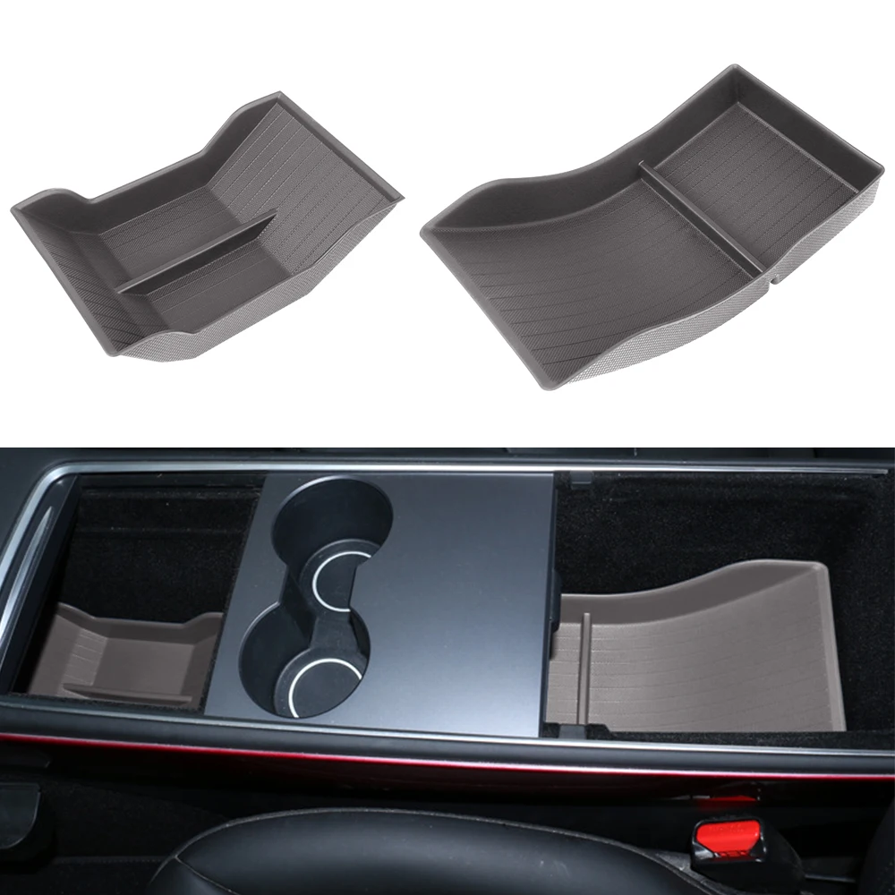 TPE Car Storage Box For Tesla Model 3/Y Central Armrest Hidden Boxes ...